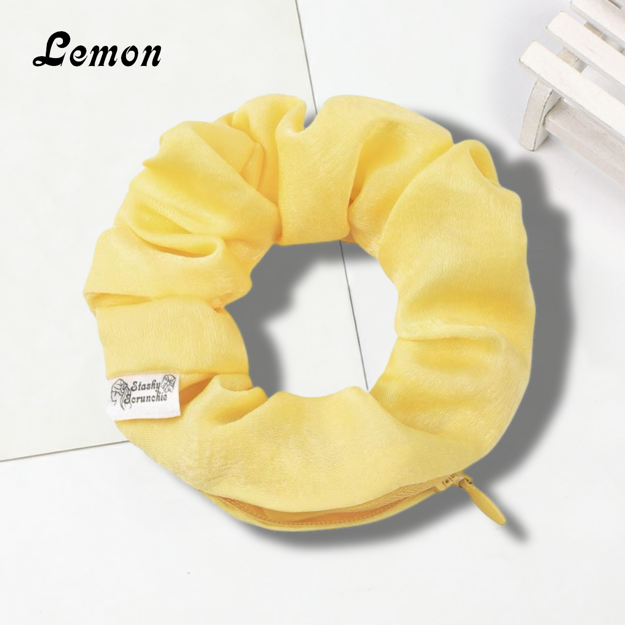 Stashy Scrunchie - Lemon – Wavy Circle